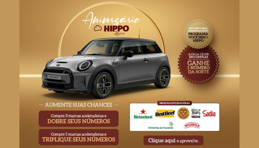 Ação de aniversário do Hippo sorteia Mini Cooper elétrico